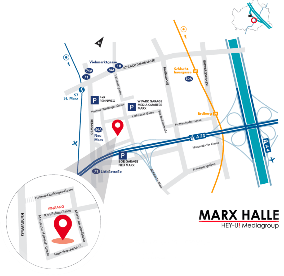 Anfahrt MARX HALLE | APOTHEKENTOUR